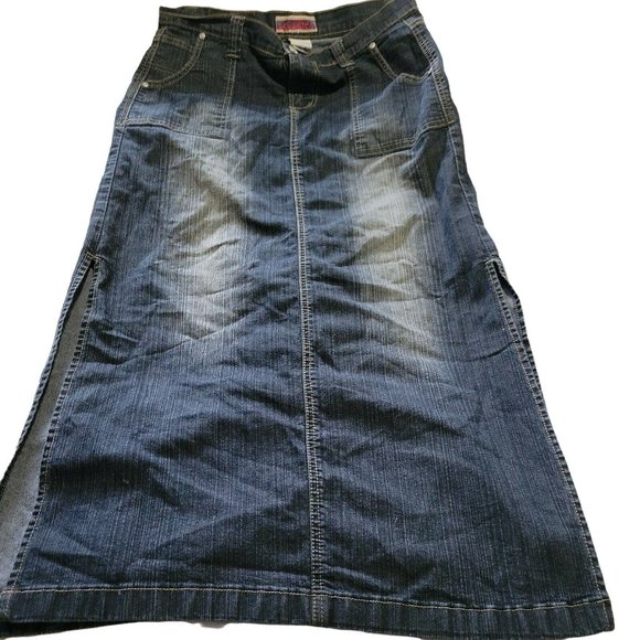 Z. Cavaricci | Skirts | Z Cavaricci Womens 7 Long Maxi Blue Jean Skirt ...